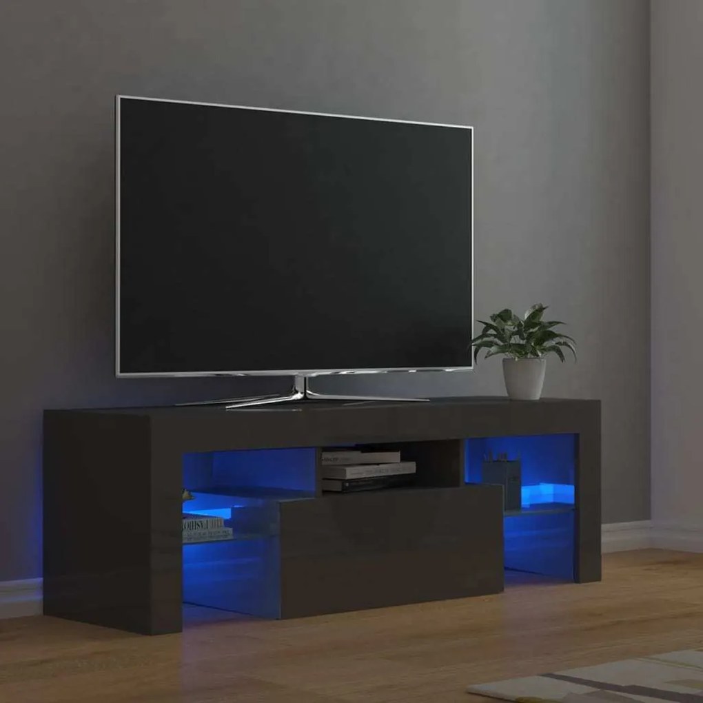 vidaXL TV skříňka s LED osvětlením 120x35x40 cm [815668] Barva: kouřový dub