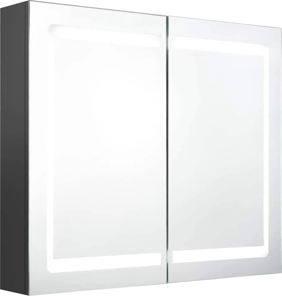 LED koupelnová skříňka se zrcadlem šedá 80 x 12 x 68 cm 326513