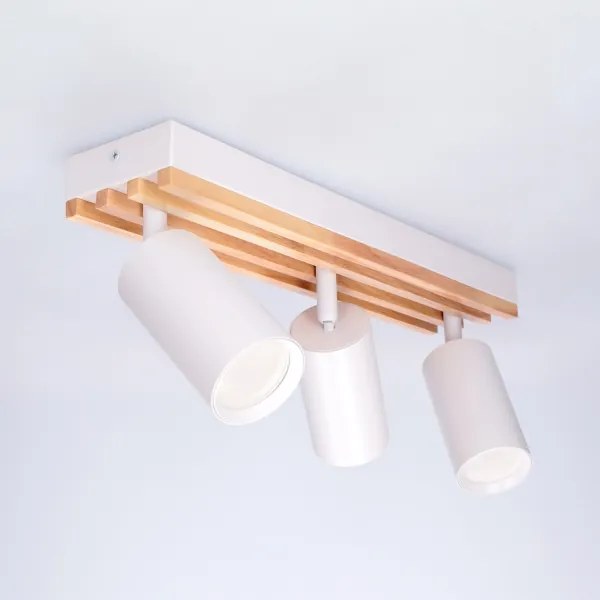BRILAGI - Bodové svítidlo SELE WOOD ACOUSTIC 3xGU10/30W/230V bílá/dřevo