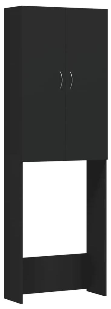 vidaXL Skříňka nad pračku černá 64 x 25,5 x 190 cm
