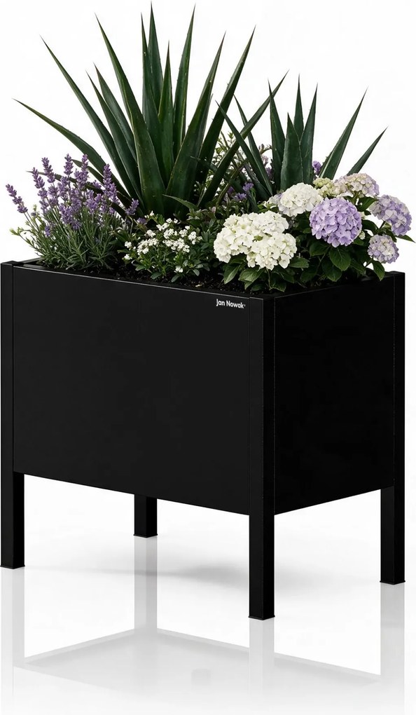 Malý kovový květináčový kryt černý, 400x350x250 mm: DAISY