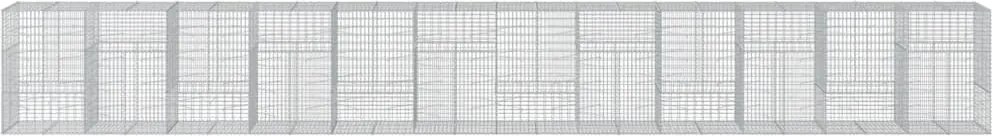 Gabionový koš s víkem 1 200 x 100 x 150 cm pozinkované železo 3295224