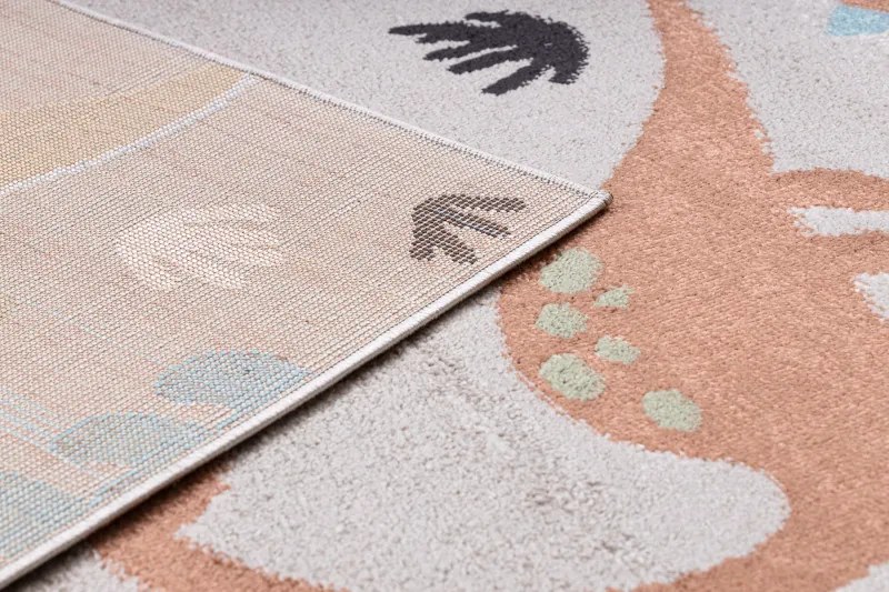 Dywany Łuszczów, Dětský kusový koberec Fun Dino beige, 280x370, vícebarevná, dětský pokoj