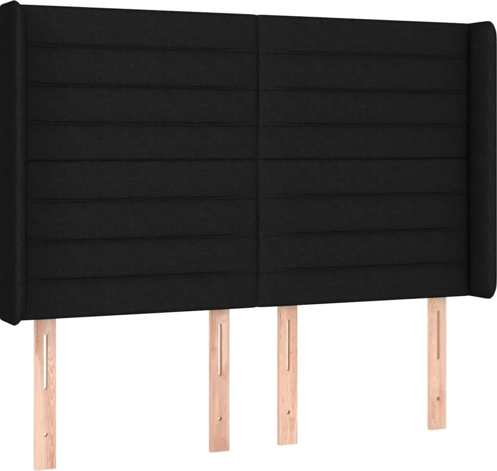 Box spring postel s matrací a LED černá 140x200 cm textil 3138399