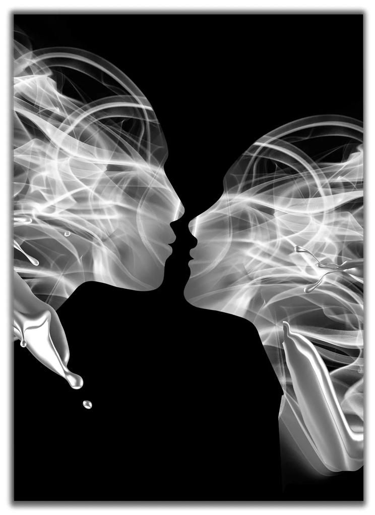 Malvis ® Pětidílný obraz Kouřový polibek Velikost: pětidílný obdélník - 150x70 cm