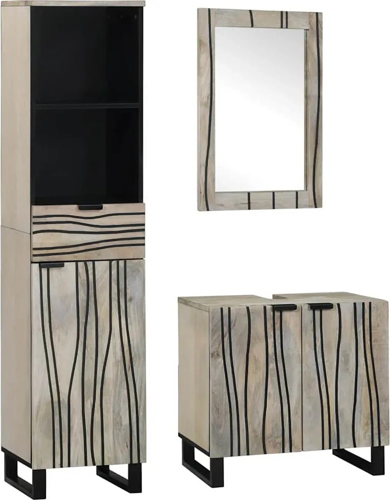 Sada koupelnového nábytku 3 ks Bílá 38 x 33 x 160 cm 3310049