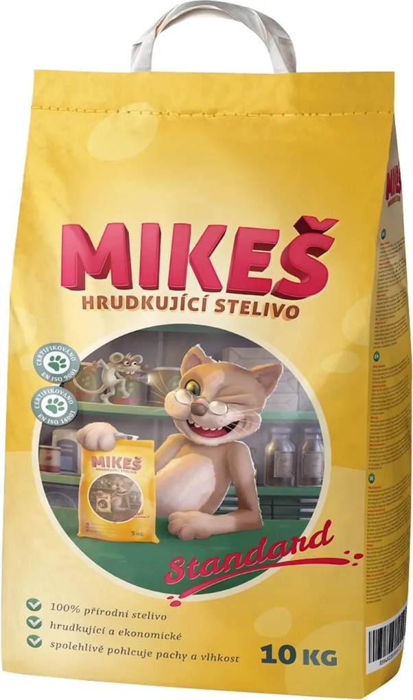 Hrudkující stelivo pro kočky Mikeš 10 kg