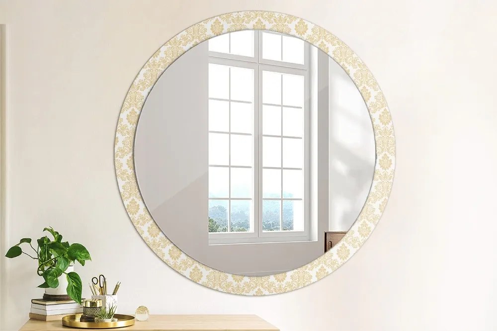 Kulaté dekorativní zrcadlo Baroque damask fi 100 cm
