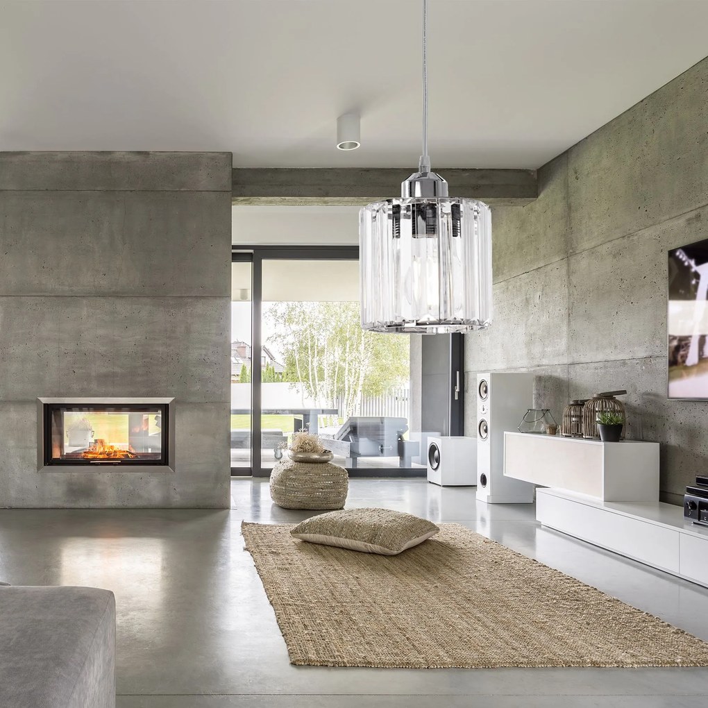 Toolight - Stropní křišťálové svítidlo 1xE27 60W APP508-1CP, chromová, OSW-08549