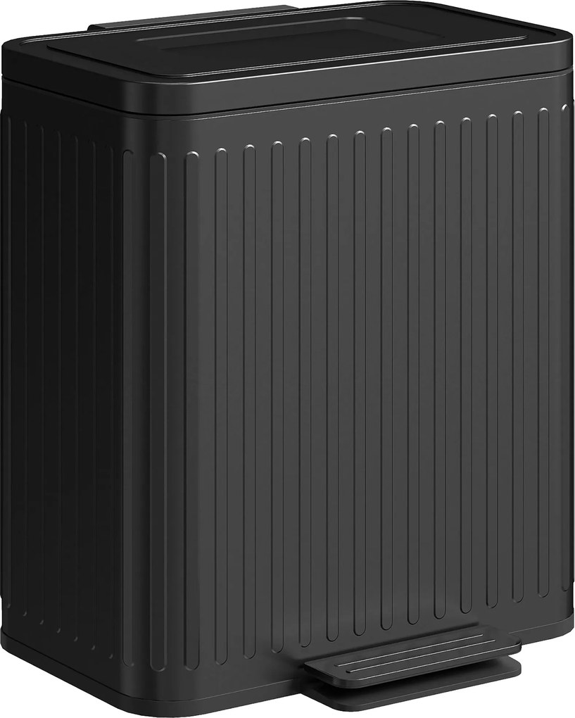 HOMCOM 2×20 l nožní odpadkový koš — 40 l dvoukomorový třídicí koš, tlumené dovírání, zajištění otevření, vyjímatelné vložky, černý, 45,5 × 36,5 × 51 c