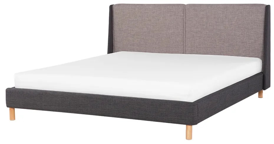 Čalouněná manželská postel šedá a tmavě béžová 180x200 cm - VALENCE