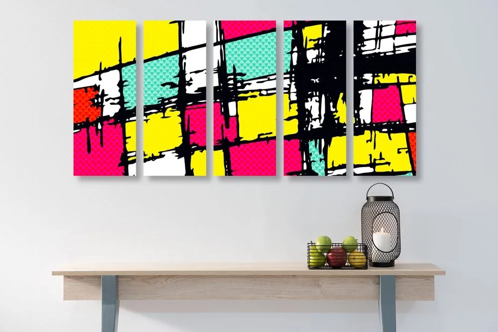 5-dílný obraz stylový pop-art Varianta: 100x50