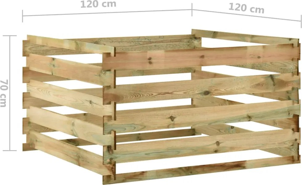Laťkový zahradní kompostér 120x120x70 cm impregnovaná borovice 316060
