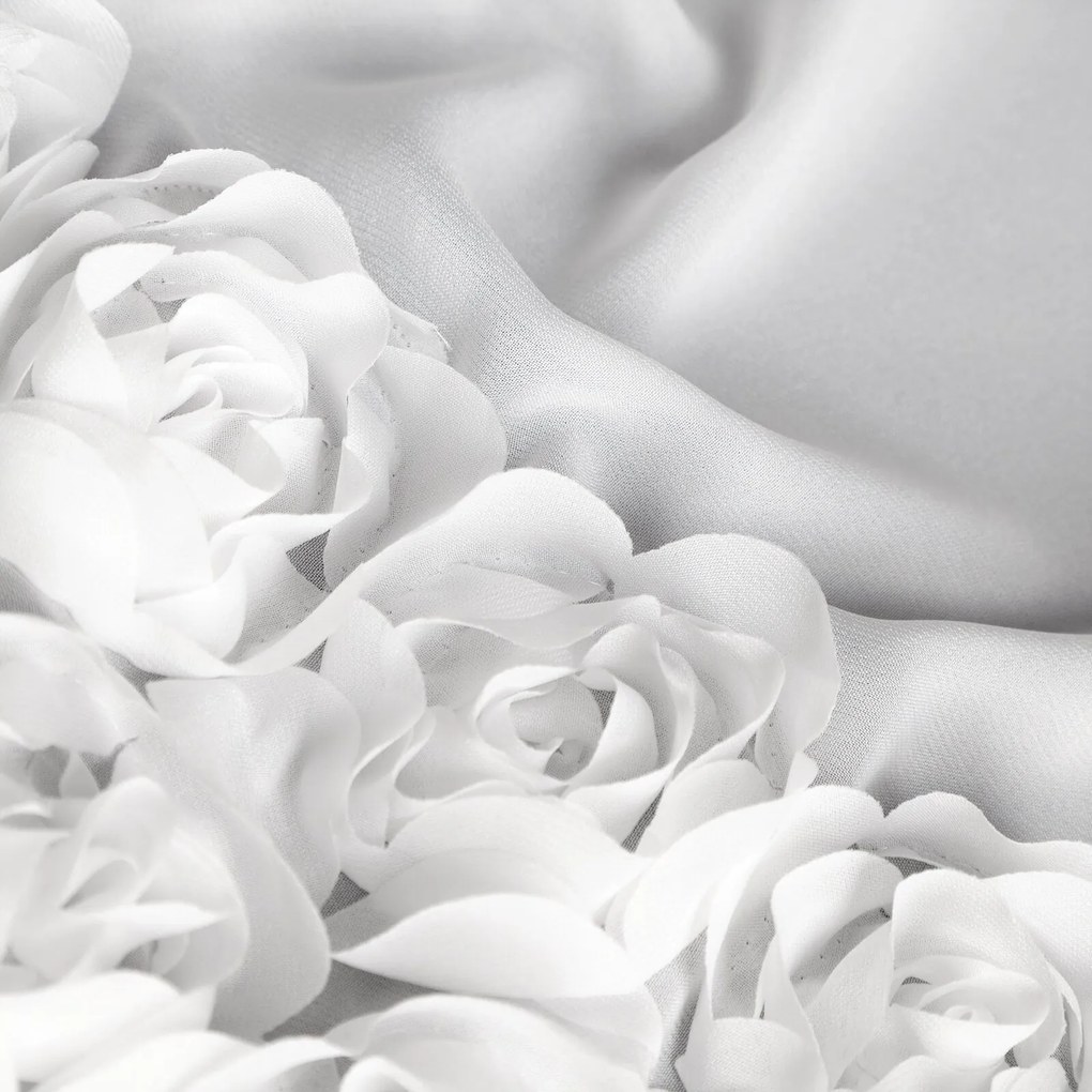 KRÁTKÁ ZÁCLONA NA PÁSCE EVA MINGE ROSES11 150X90 CM BÍLÁ