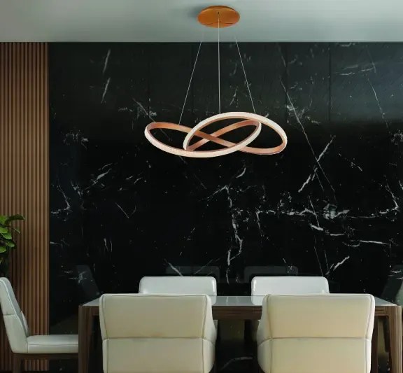 LED stmívatelný lustr Infinity 80 Cct zlatá s dálkovým ovládáním