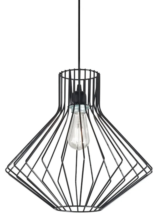 Závěsné svítidlo Ideal Lux Ampolla-4 SP1 nero 167497 černé 39,5cm