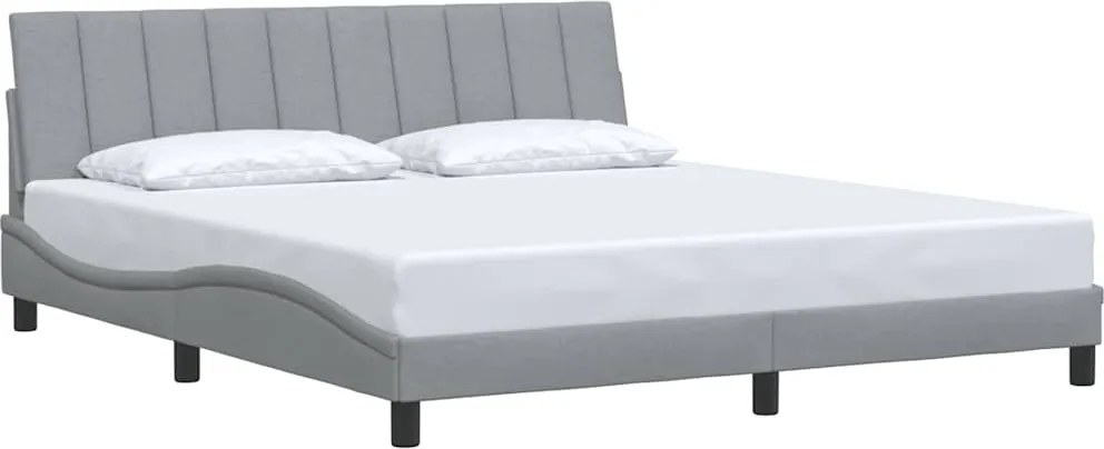 Rám postele bez matrace Hanko světle šedý 180 x 200 cm textil 3310405