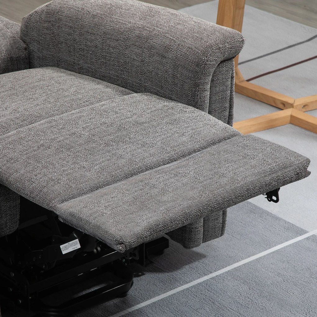 HOMCOM elektrické křeslo stojící, nosnost do 170 kg, TV křeslo, polohovací křeslo, křeslo pro seniory, šedé 89x96x108cm
