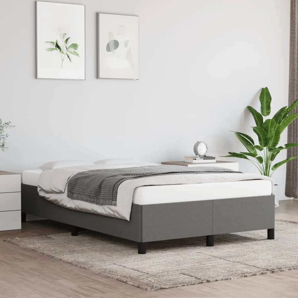 Rám postele bez matrací tmavě šedá 120x190 cm textil 3269632