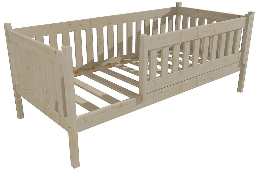 Vomaks Dětská postel M 012 NEW* se zábranou Rozměr: 80 x 200 cm, Barva: surové dřevo