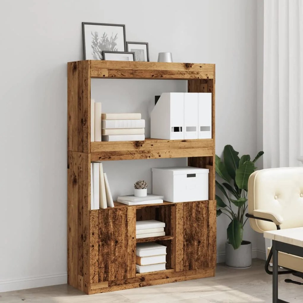 Skříň highboard old wood 92 x 33 x 140 cm kompozitní dřevo 3309616