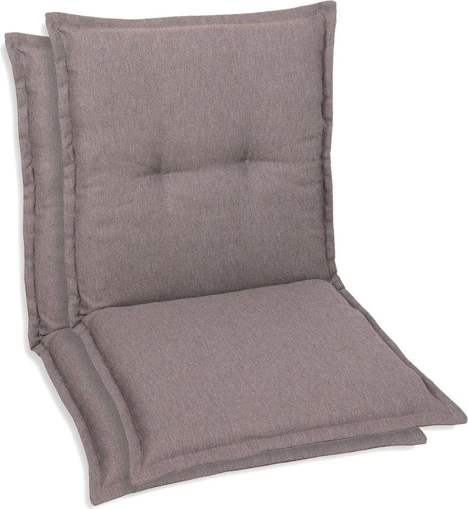 Go-De Textil Sada zahradních podsedáků Uni (nízká opěrka, 2 kusy, šedohnědá)