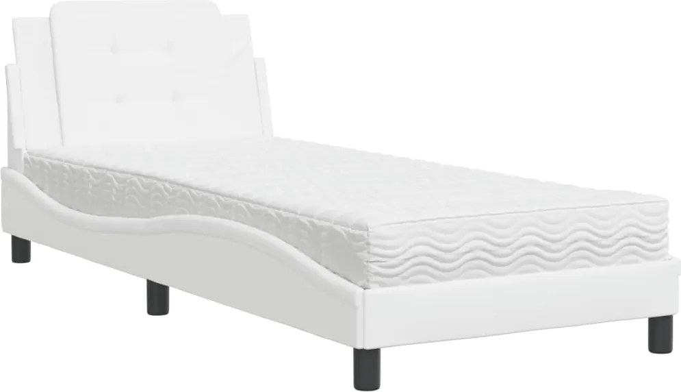 Rám postele bez matrace Zadar bílá 90 x 190 cm umělá kůže 3208832