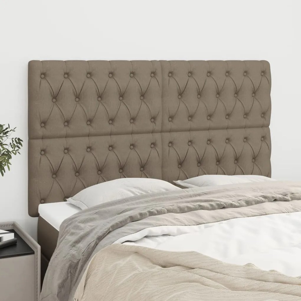 Čelo postele béžové 160x7x118/128 cm látkové 3116678