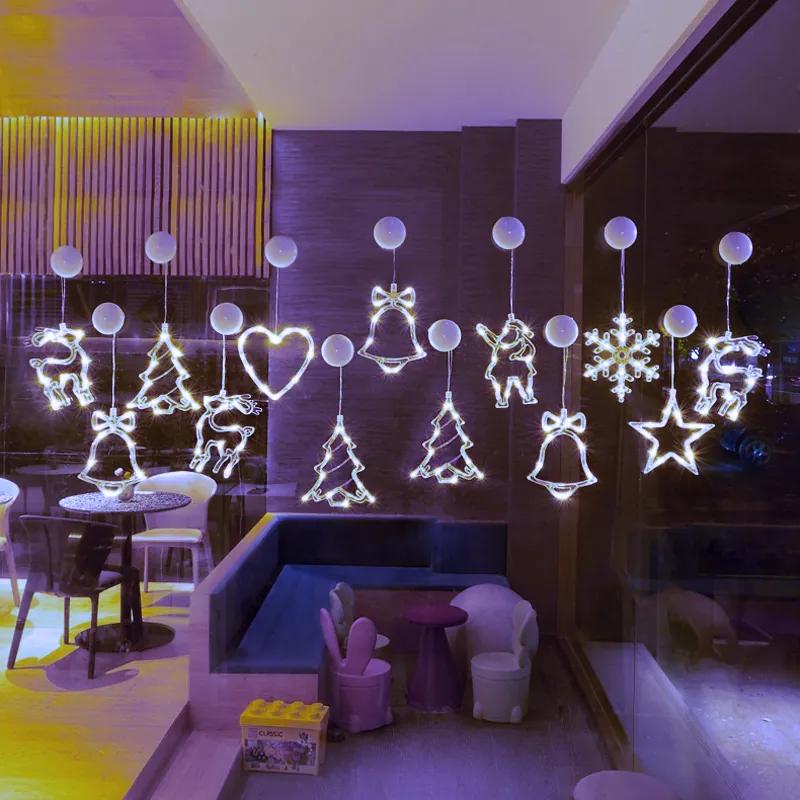 Vánoční  světelná závěsná dekorace do okna, studená bílá, různé motivy na výběr Motiv: Sněhulák