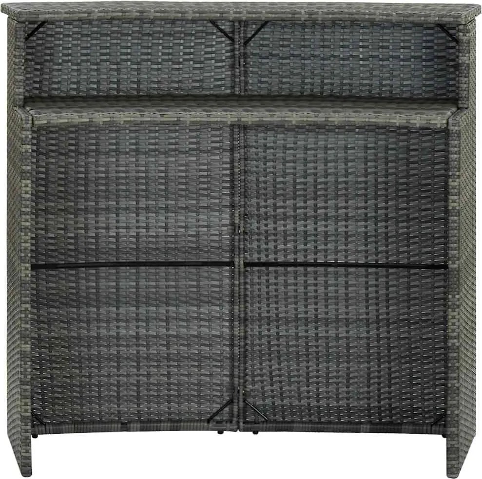 Zahradní barový stůl šedý 120 x 55 x 110 cm polyratan 313469