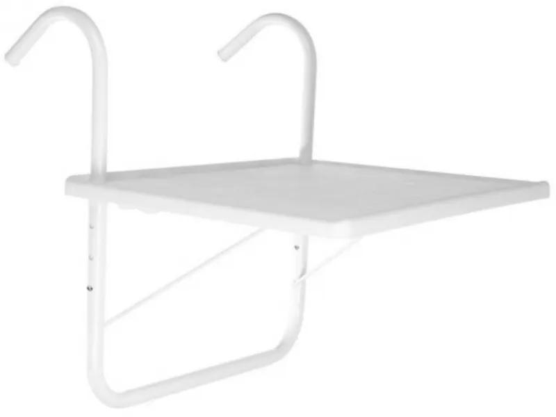Závěsný balkonový stolek - 56x40x52cm | bílý
