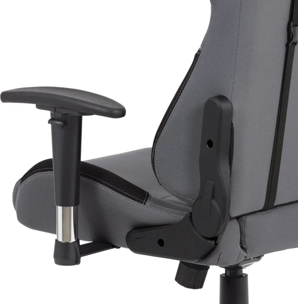 Kancelářská židle houpací mech., plast. kříž, šedá + černá látka – opěrák 90°–180° Šedá
