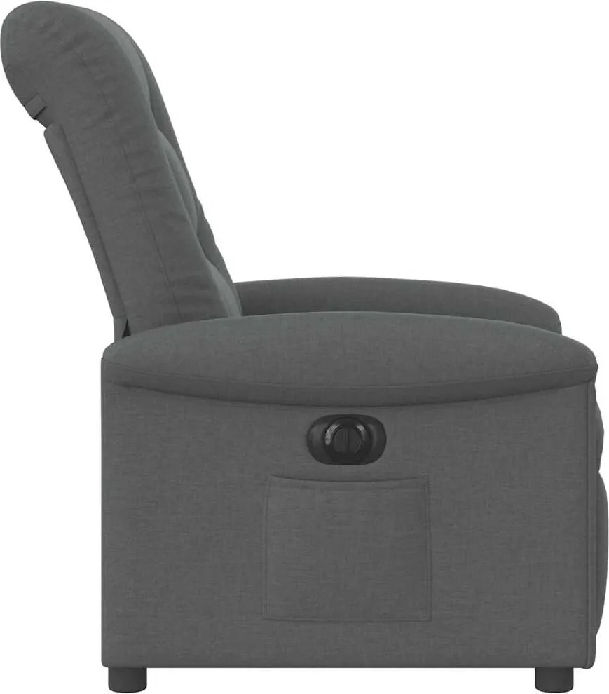 Elektrické polohovací křeslo tmavě šedé textil 3303235