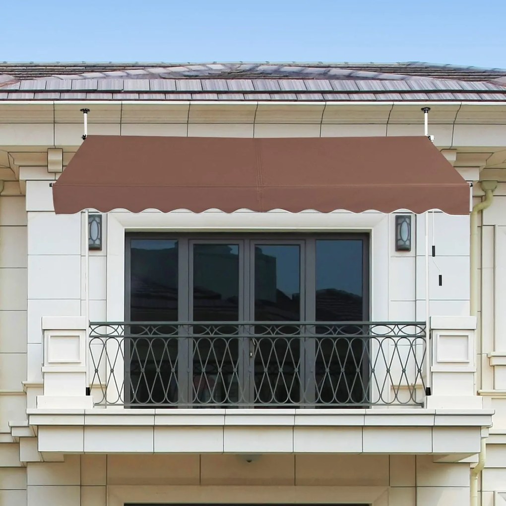 Costway Upínací markýza 300 cm široká Balkonová markýza bez vrtání odolná UV