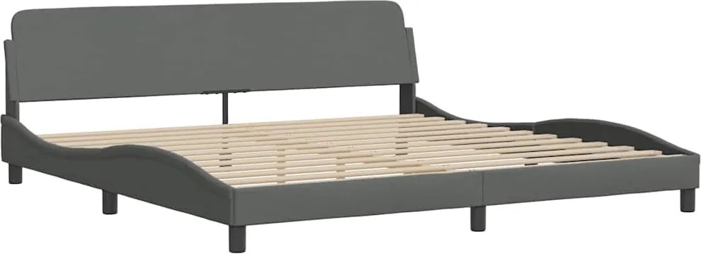 Rám postele bez matrace Hanko tmavě šedý 200 x 200 cm textil 3310413