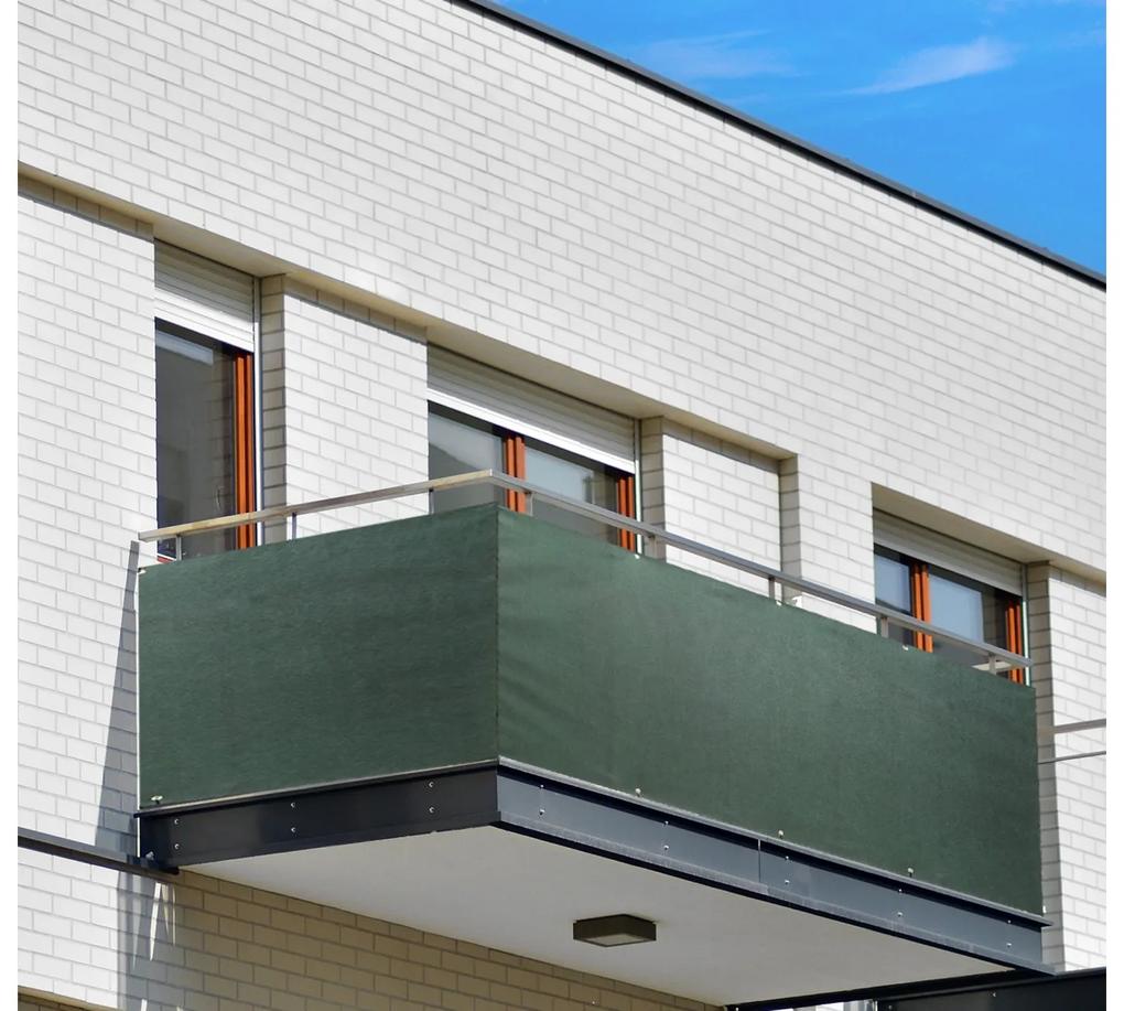 Balkonová zástěna OSLO zelená, výška 110 cm, šířka různé rozměry MyBestHome Rozměr: 110x500 cm rozteč 25 cm