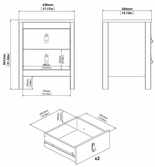 FALCO Noční stolek Cadiz 60 bílý