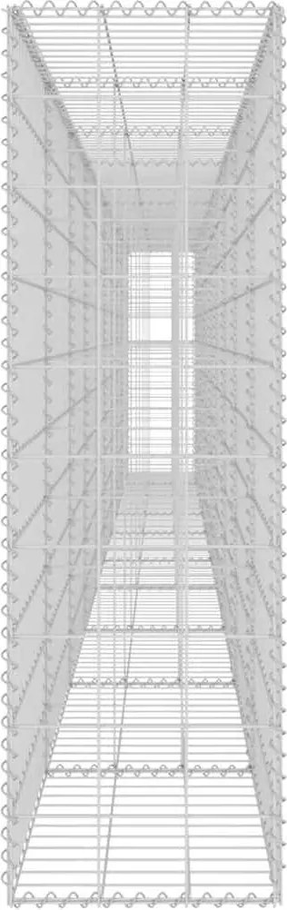 Gabionová zeď s víky z pozinkované oceli 600 x 30 x 100 cm 143584