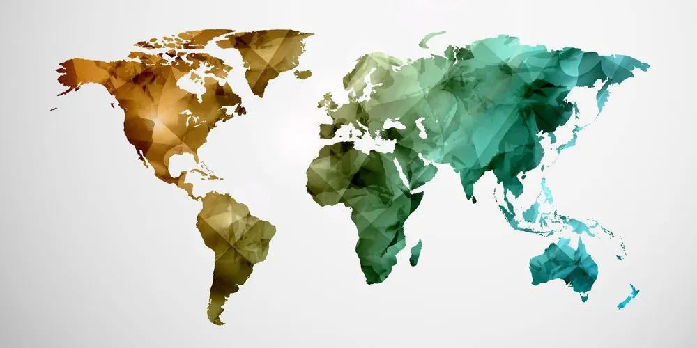 Obraz barevná polygonální mapa světa Varianta: 120x60