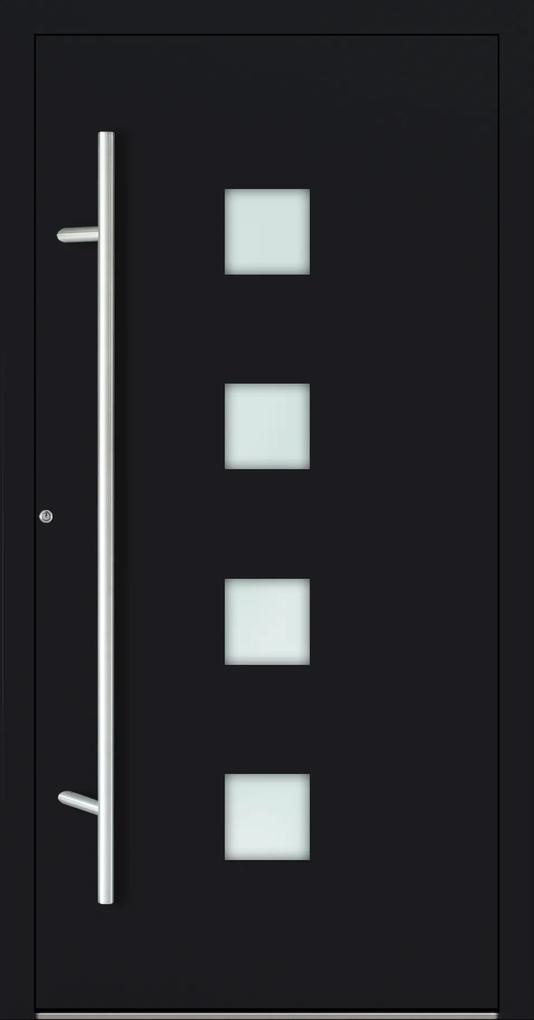 Hliníkové vchodové dveře FM Turen Premium P90 M03 černá RAL9005 Orientace dveří: Levé, otevírání dovnitř, Standardní rozměr dveří včetně rámu: 100 cm x 200 cm - vnější rozměr rámu