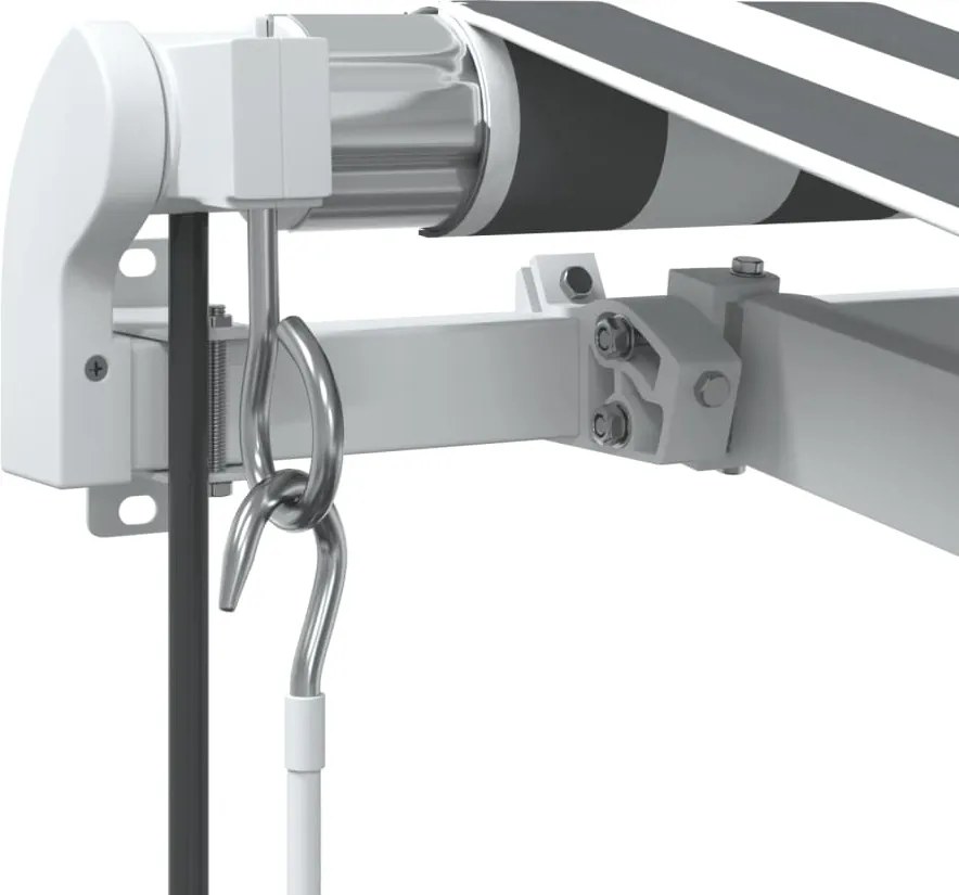 Automatická zatahovací markýza antracitová a bílá 450 x 350 cm 3215798