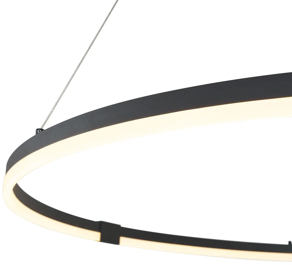 Designové závěsné svítidlo černé 120 cm vč. LED s 3-stupňovým stmíváním - Anello