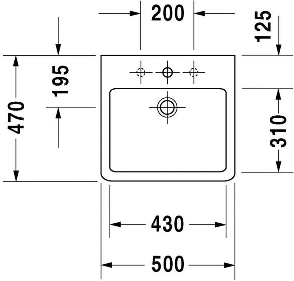 Duravit Vero Umyvadlo 50x47 cm, bílá 0454500027