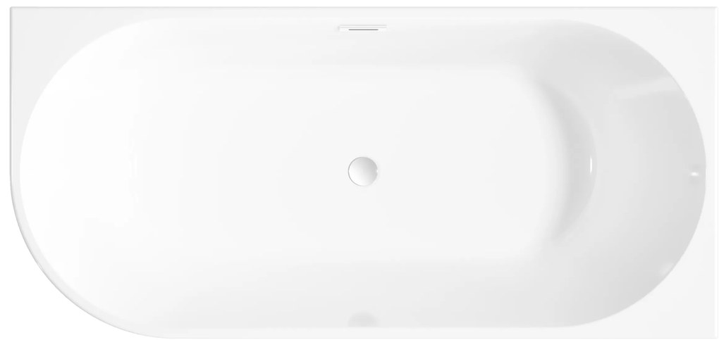 Invena Invena, volně stojící vana 170x80x58 cm, pravá, bílá lesklá, chromový přepad, INV-AN-02-11P-KPL