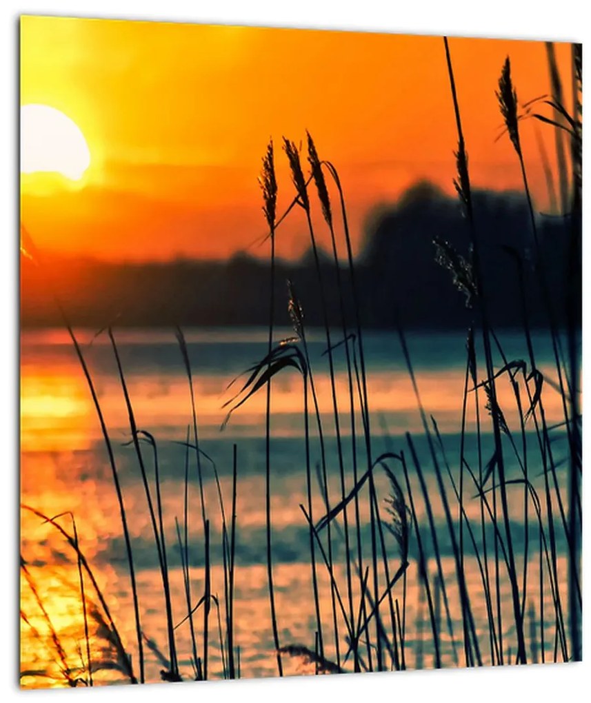 Obraz - Západ slunce nad jezerem (30x30 cm)