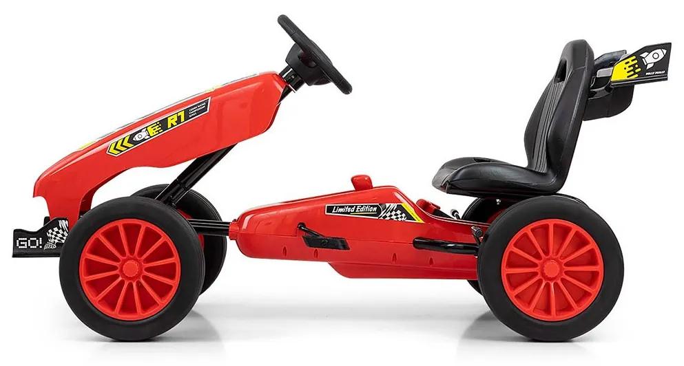 Dětská šlapací motokára Go-kart Milly Mally Rocket červená