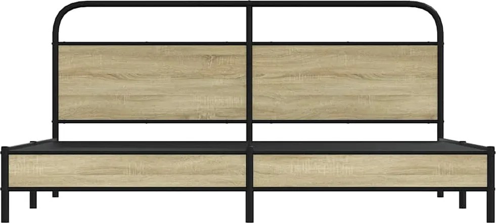 Kovový rám postele bez matrace dub sonoma 180 x 200 cm 3318684
