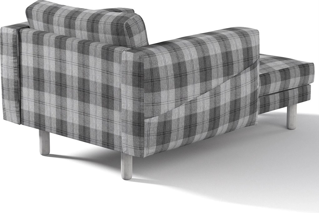 Potah na IKEA Norsborg šezlong s loketními opěrkami barva šedá látka pletený vzor, vzorované