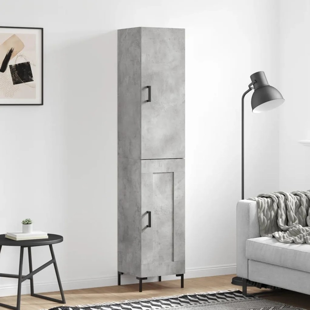 Skříň highboard betonově šedá 34,5x34x180 cm kompozitní dřevo