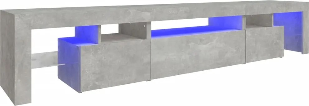 TV skříňka s LED osvětlením betonově šedá 215x36,5x40 cm 3152797